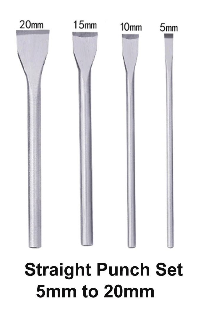 Straight Punch Set Medium (5mm to 20mm) – Maker's Leather Supply Australia